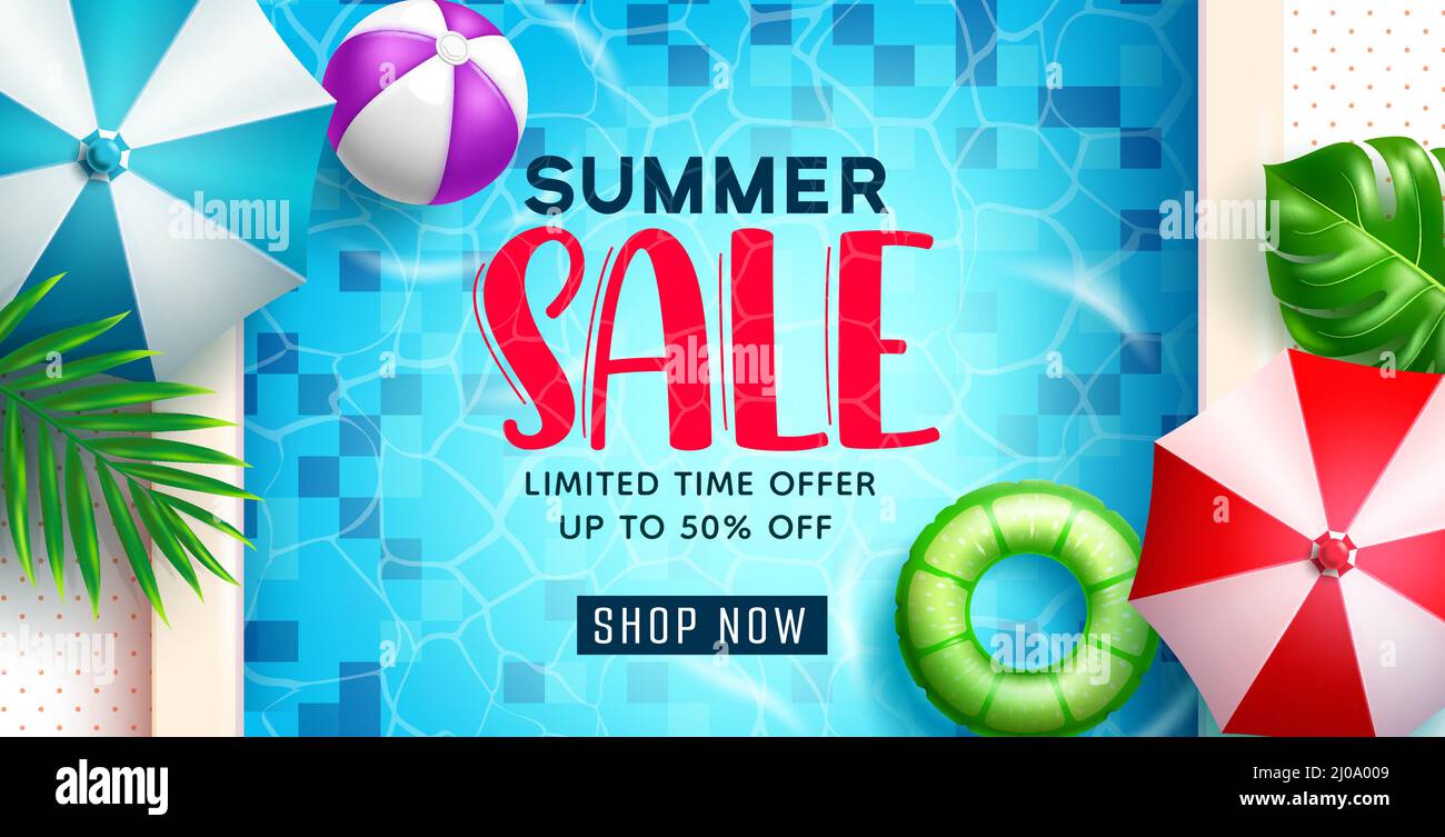 Summer sale vector banner design. Summer sale limited time offer text ...