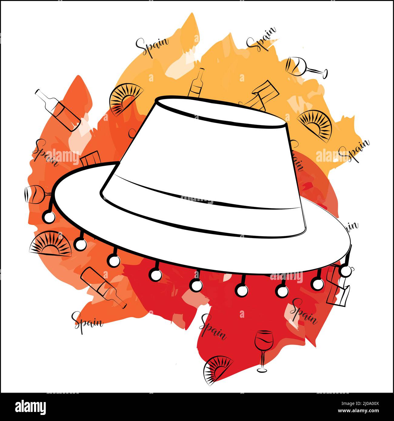 Isolated traditional spanish hat Spain concept Vector Stock Vector ...