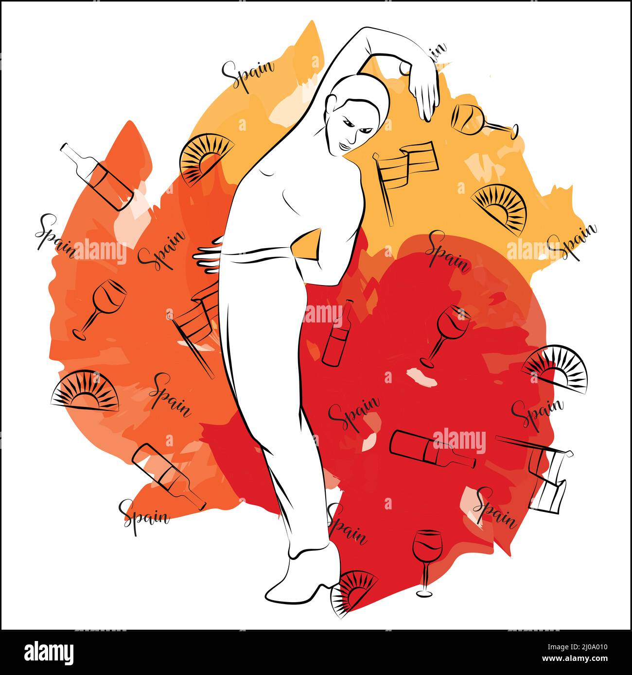 Isolated man dancing a traditional dance Spain concept Vector Stock ...