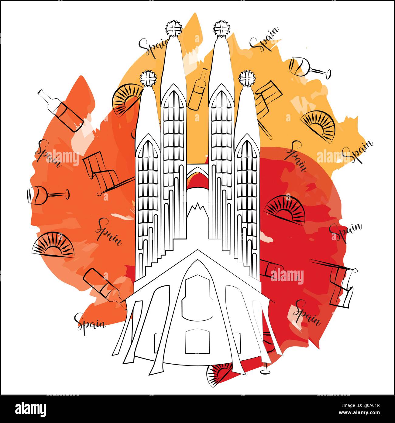 Isolated sagrada familia landmark Spain concept Vector Stock Vector ...