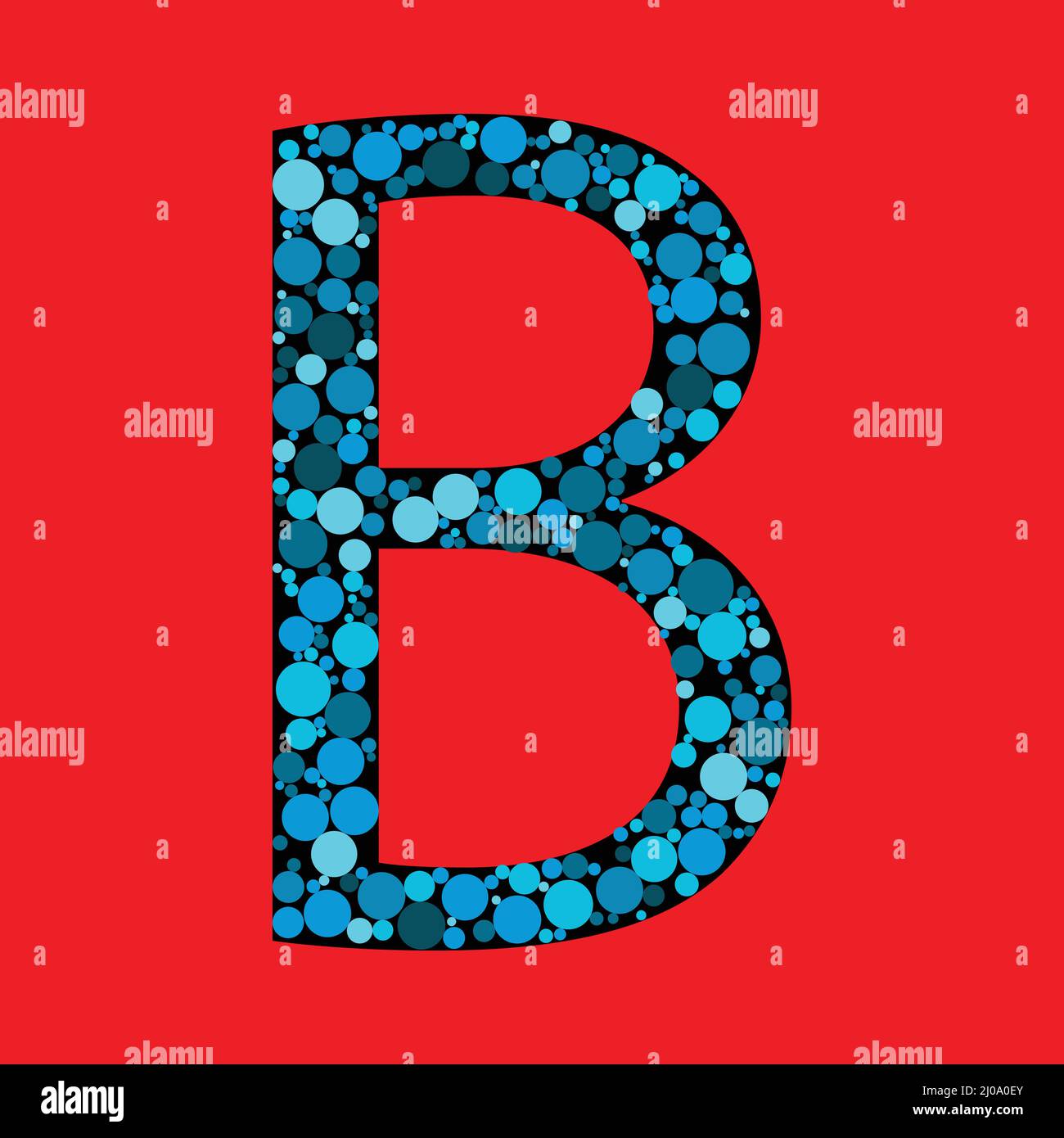 Letter B. Vector abstract alphabet design. Letter fill with the round ...