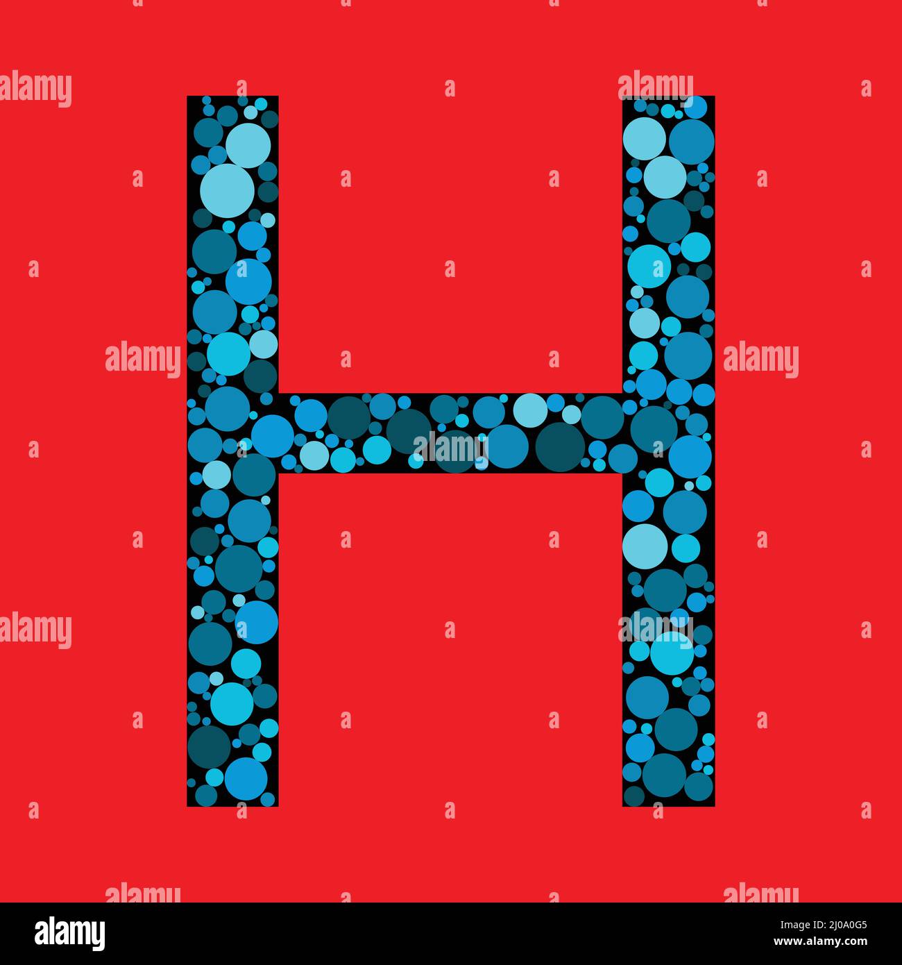 Capital Letter H. Vector abstract alphabet design. Letter fill with the ...