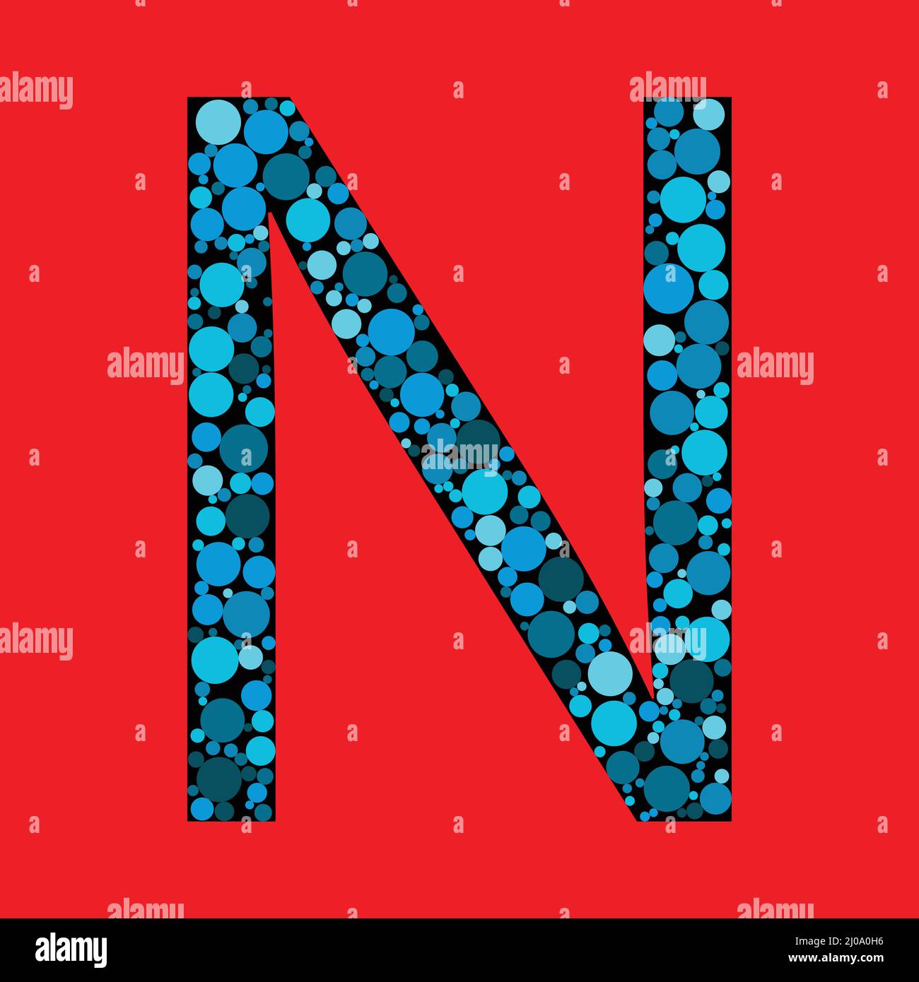 Capital Letter N. Vector abstract alphabet design. Letter fill with the ...