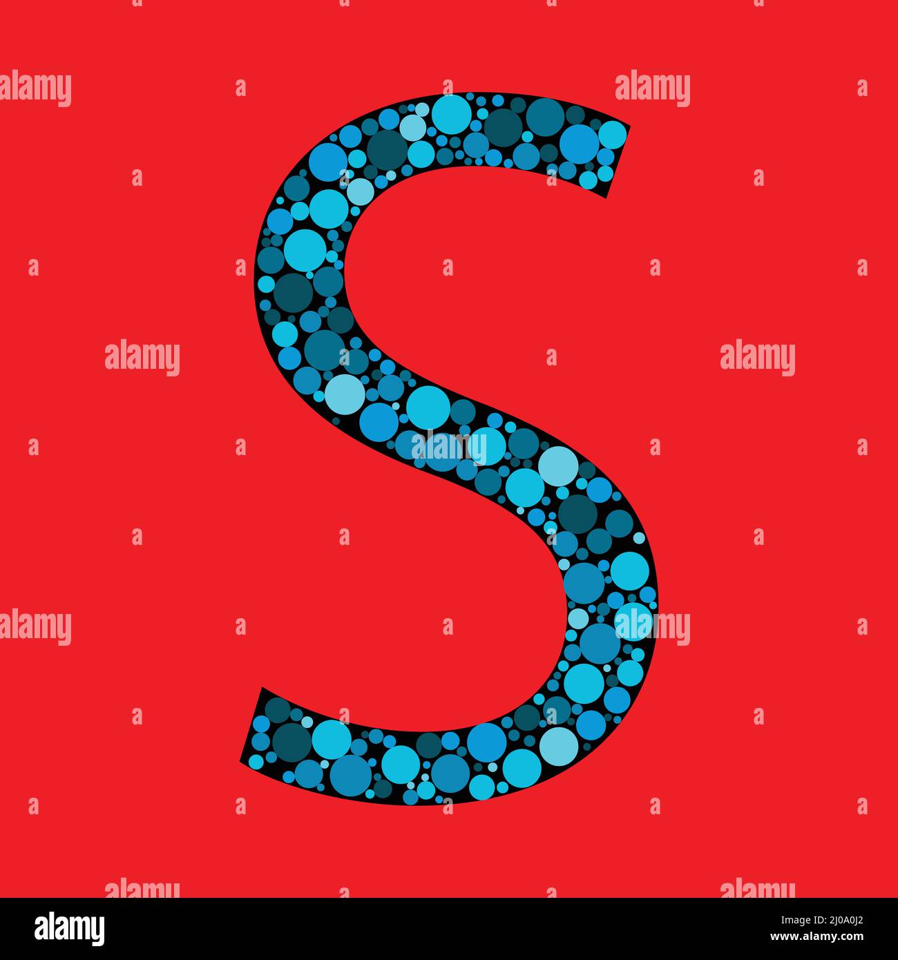 Capital Letter S. Vector abstract alphabet design. Letter fill with the ...