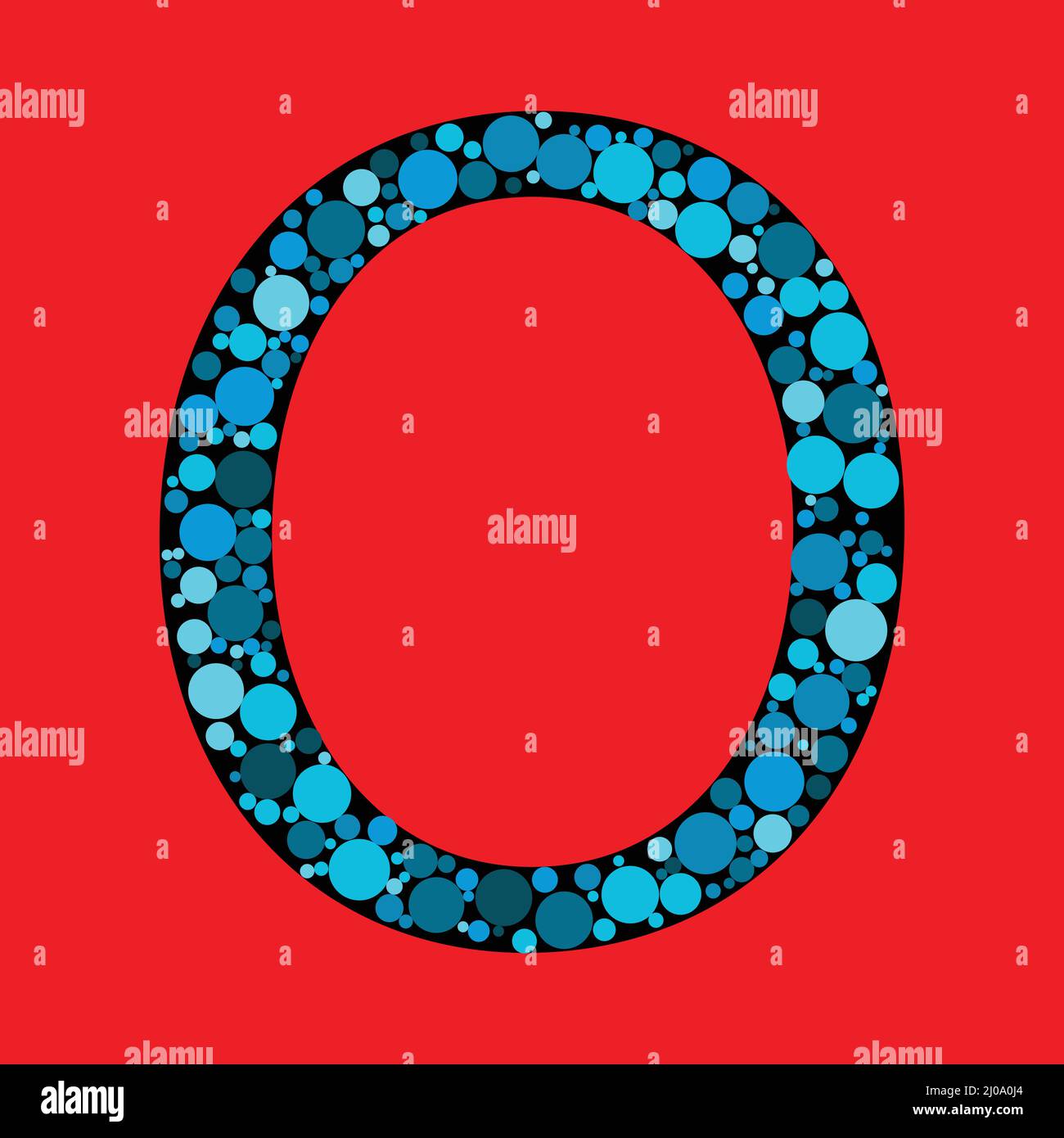 Capital Letter O. Vector abstract alphabet design. Letter fill with the ...