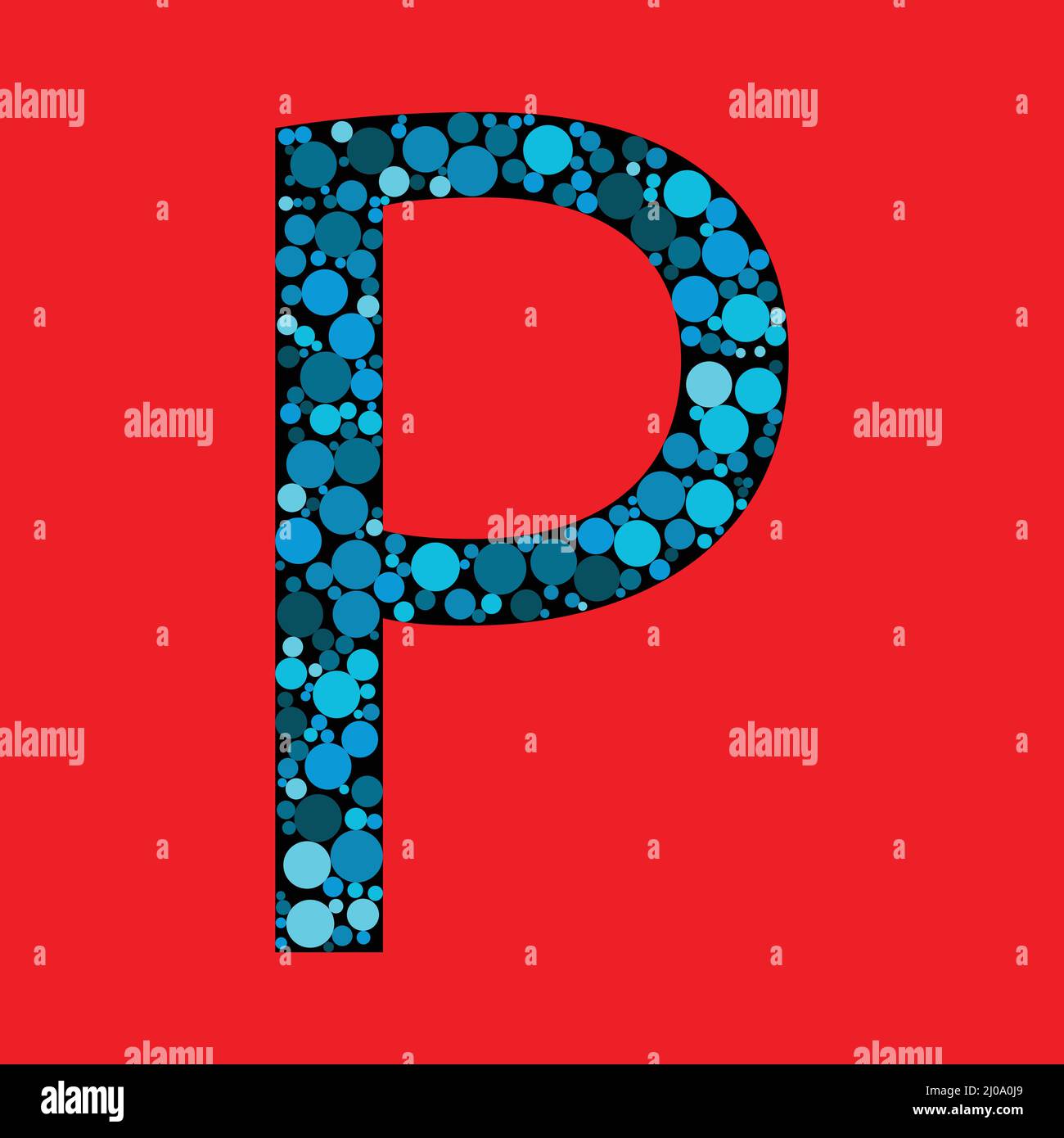 Capital Letter P. Vector abstract alphabet design. Letter fill with the ...