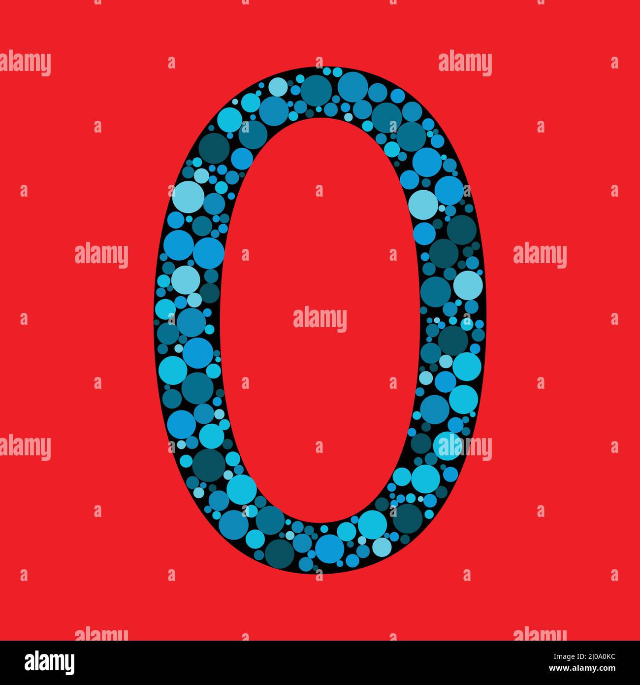 Vector Sign number 0 in the red background. number fill with the circle ...