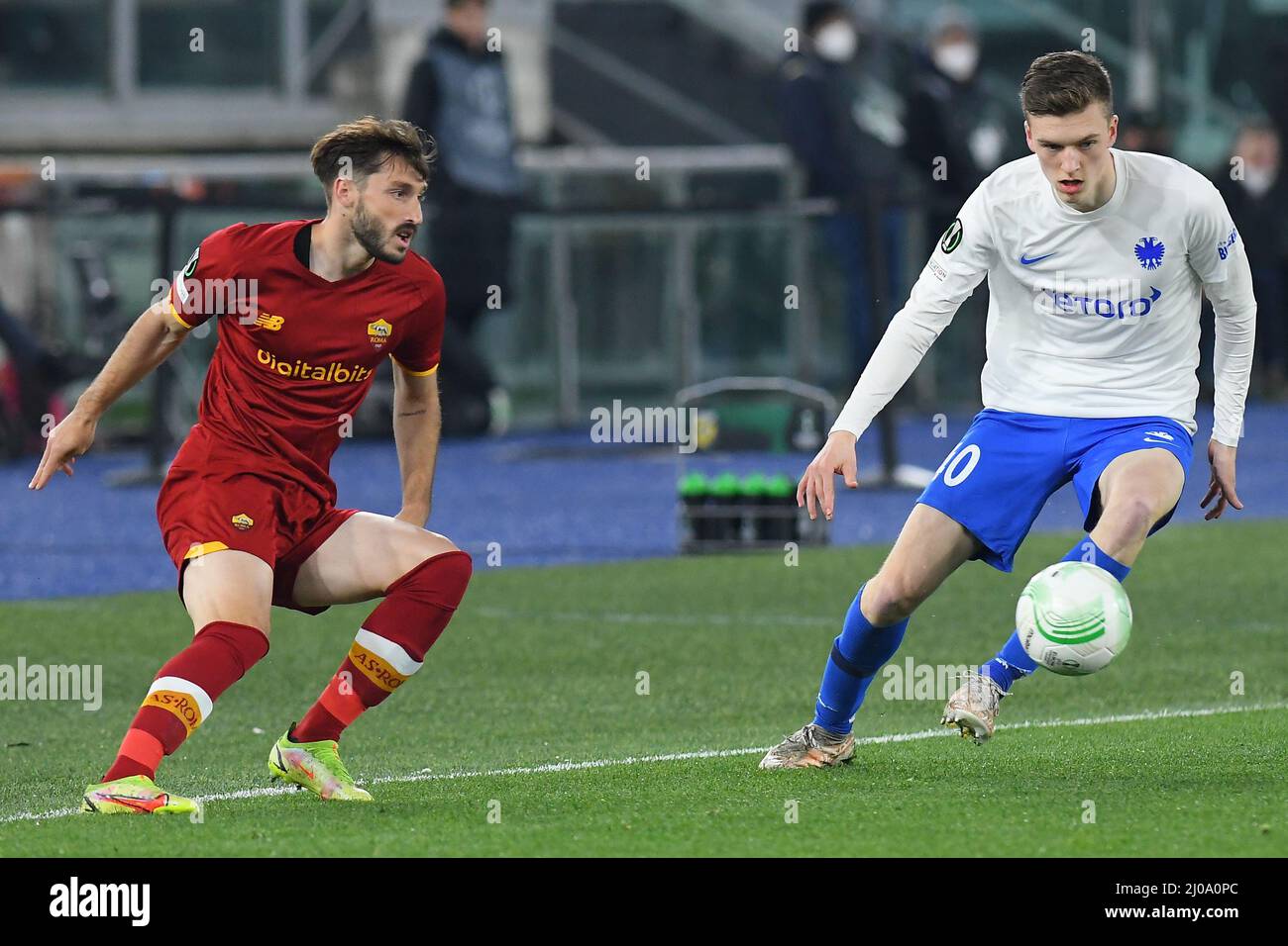 Rome, Italy , 17th March , 2022 Pictured left to right, Matias Vina of ...