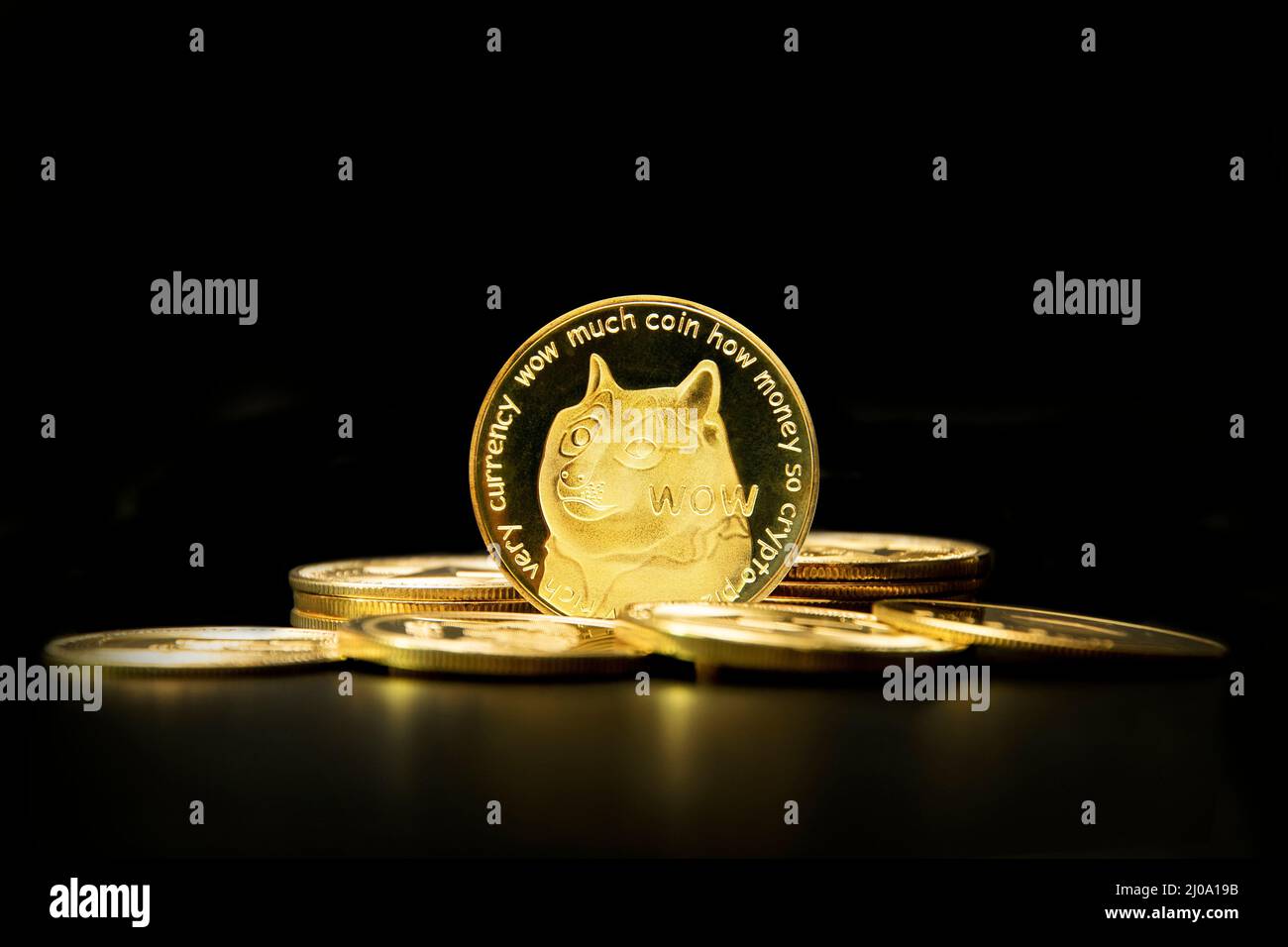 Dogecoin DOGE cryptocurrency isolated on white background, Face of the ...