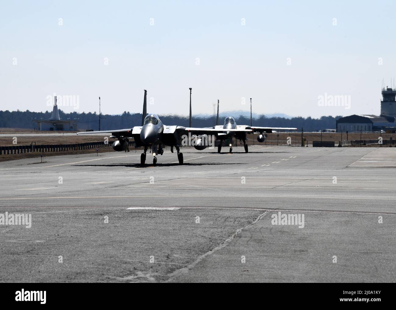 U.S. Air Force F-15Cs from the Massachusetts Air National Guard's 104th ...
