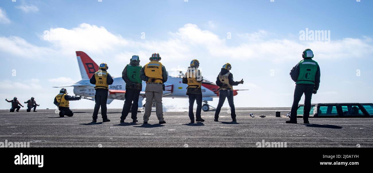 220316-N-NH257-1070 PACIFIC OCEAN (Mar. 16, 2022) A T-45C Goshawk, from ...