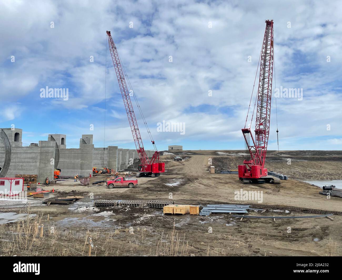 Getting ready for the first steel (tainter) gate delivery at the ...