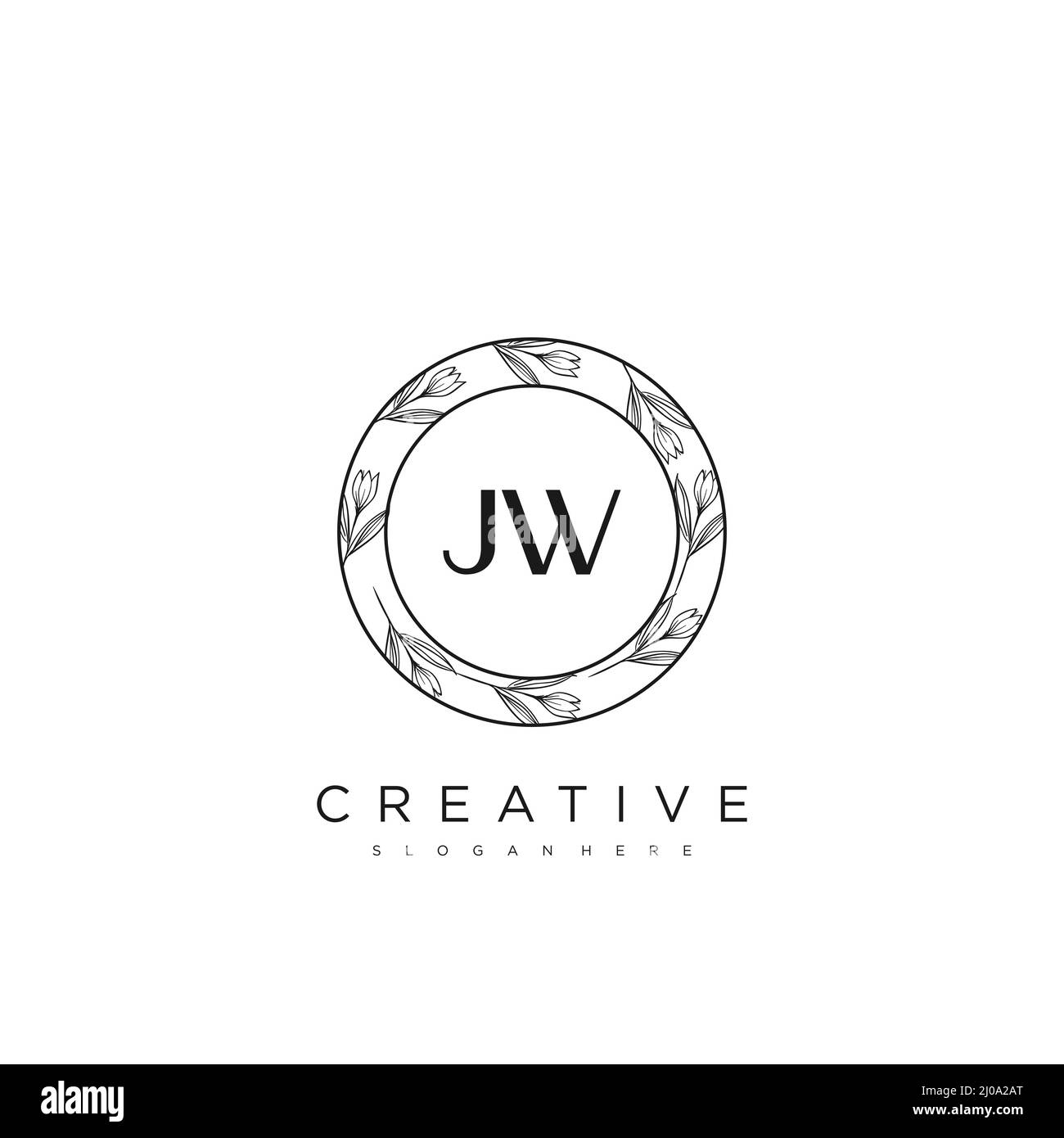 JW Initial Letter Flower Logo Template Vector premium vector Stock ...