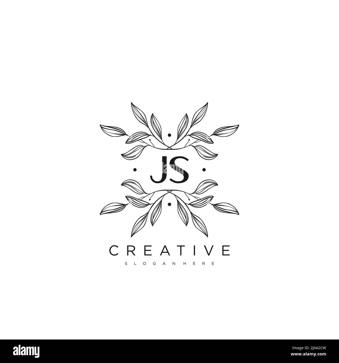 JS Initial Letter Flower Logo Template Vector premium vector Stock ...