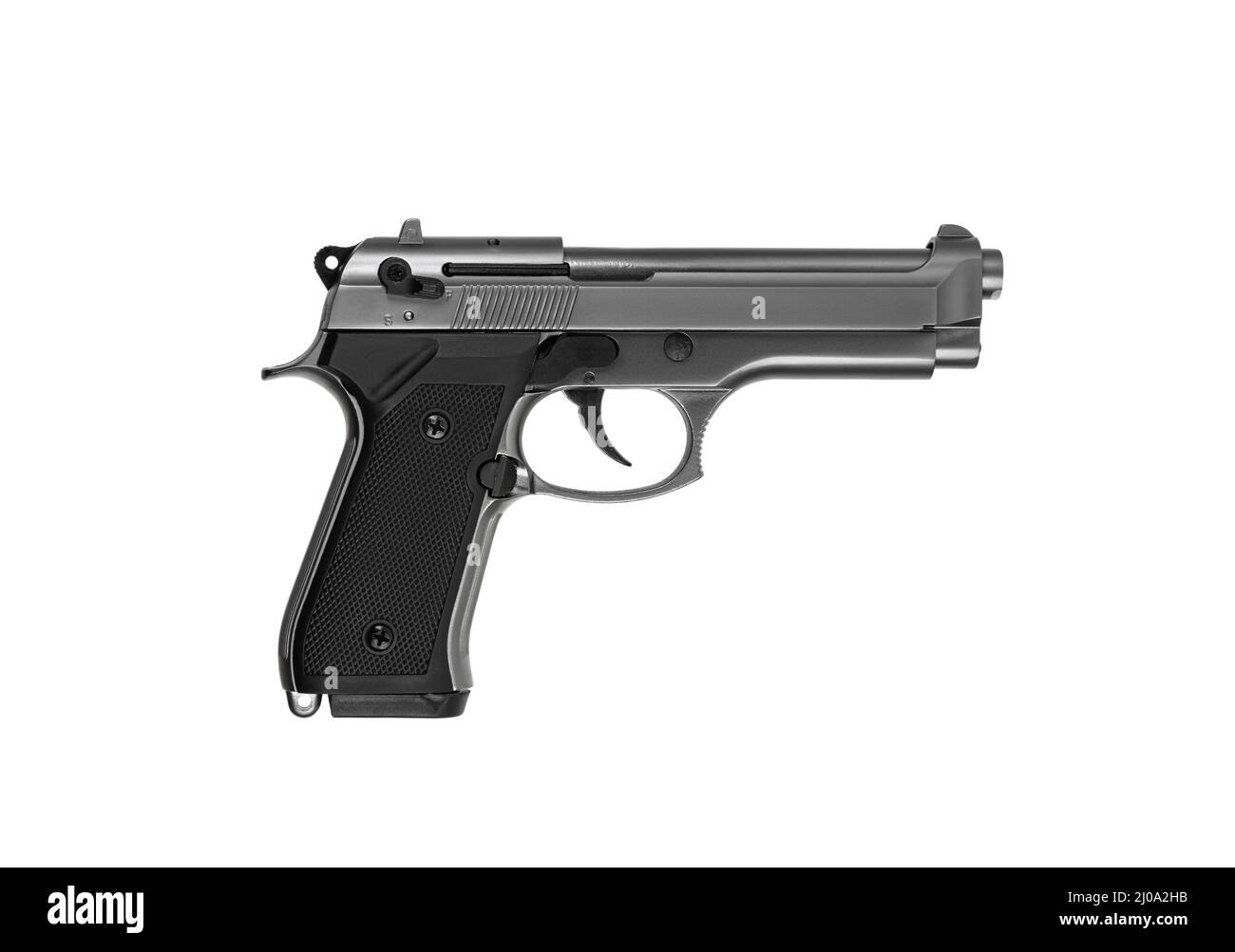 Modern semi-automatic pistol. A short-barreled weapon for self-defense ...