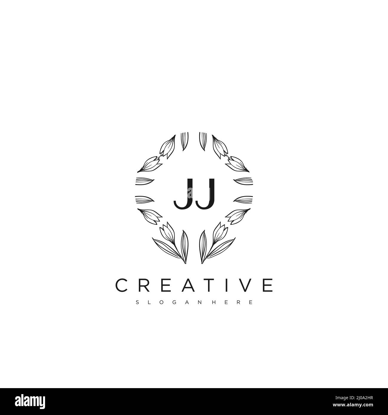 JJ Initial Letter Flower Logo Template Vector premium vector Stock ...
