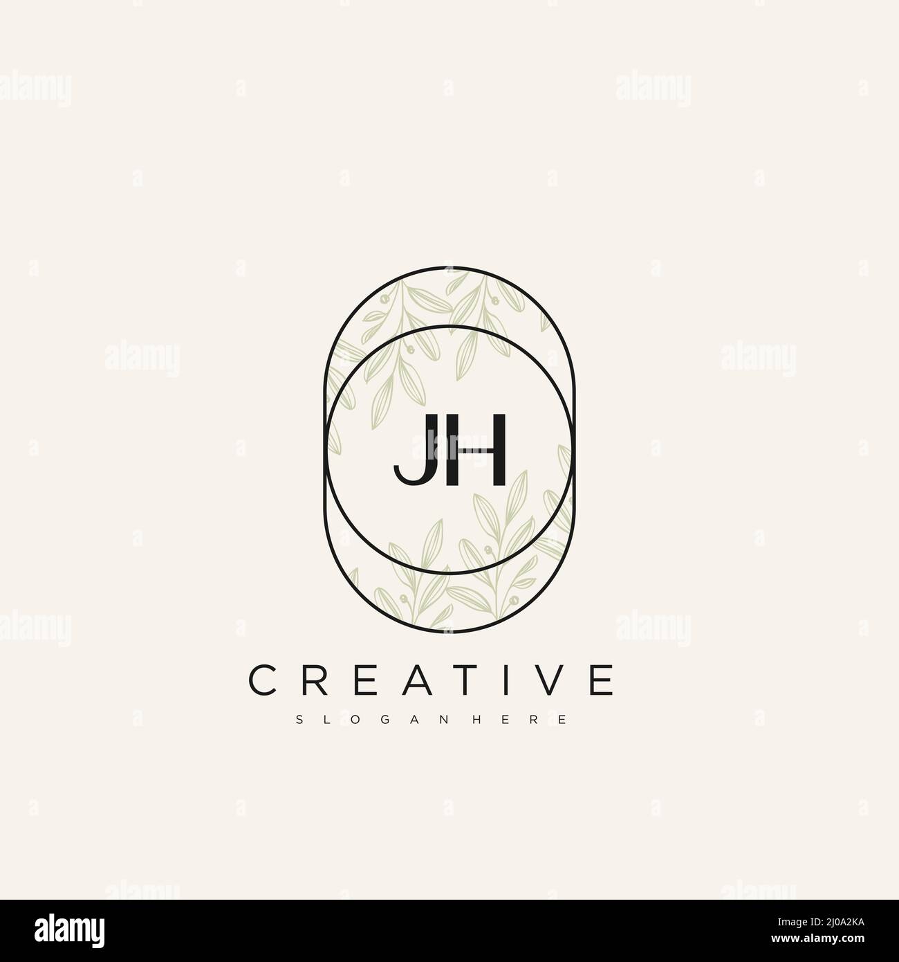 JH Initial Letter Flower Logo Template Vector premium vector Stock ...