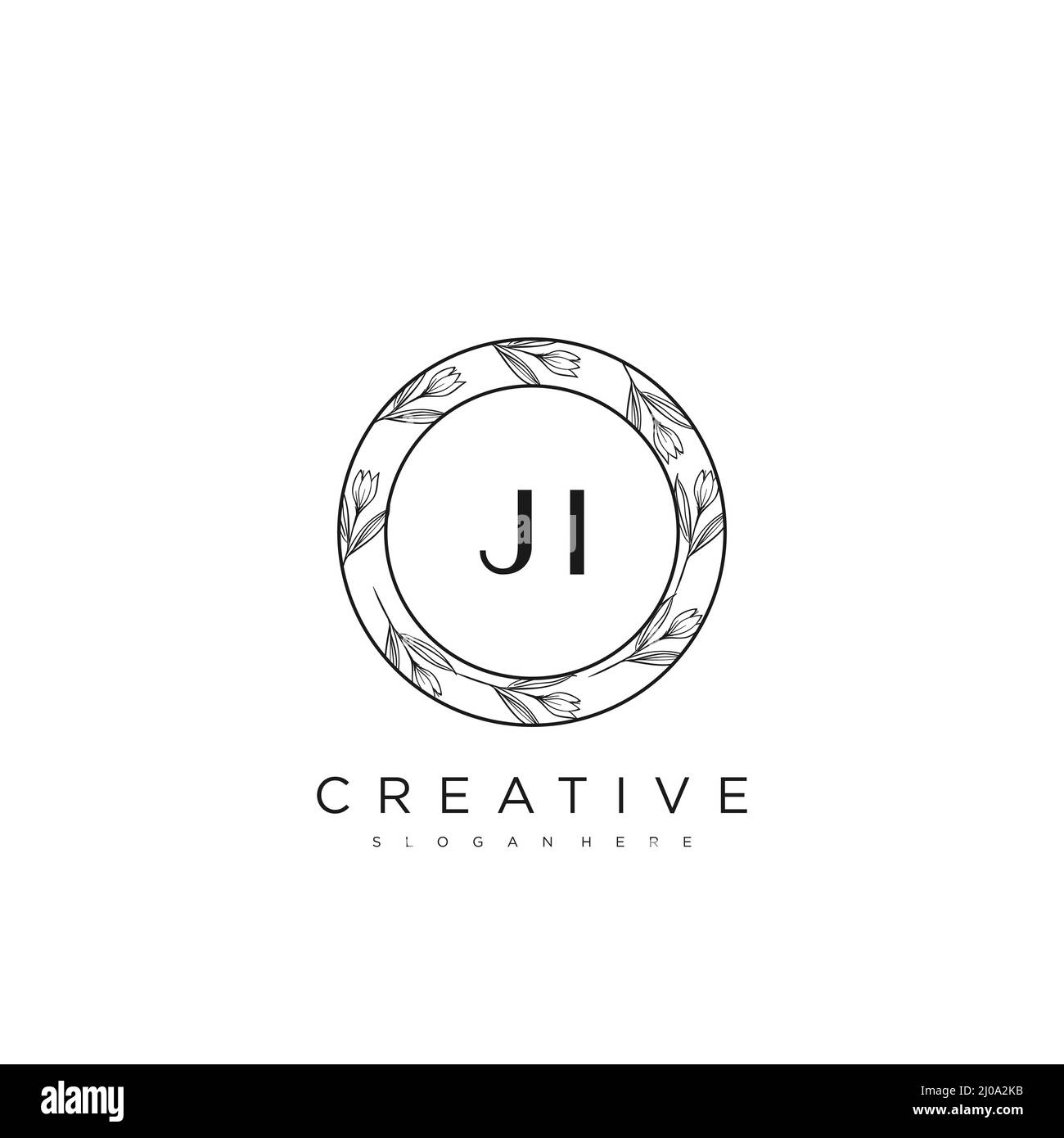 JI Initial Letter Flower Logo Template Vector premium vector Stock ...