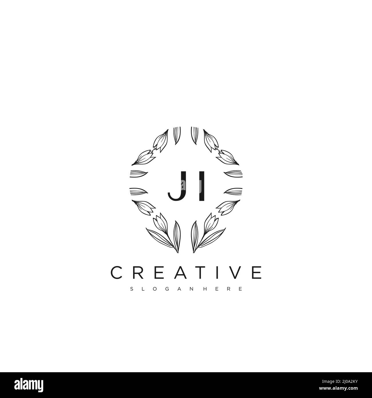 JI Initial Letter Flower Logo Template Vector premium vector Stock ...