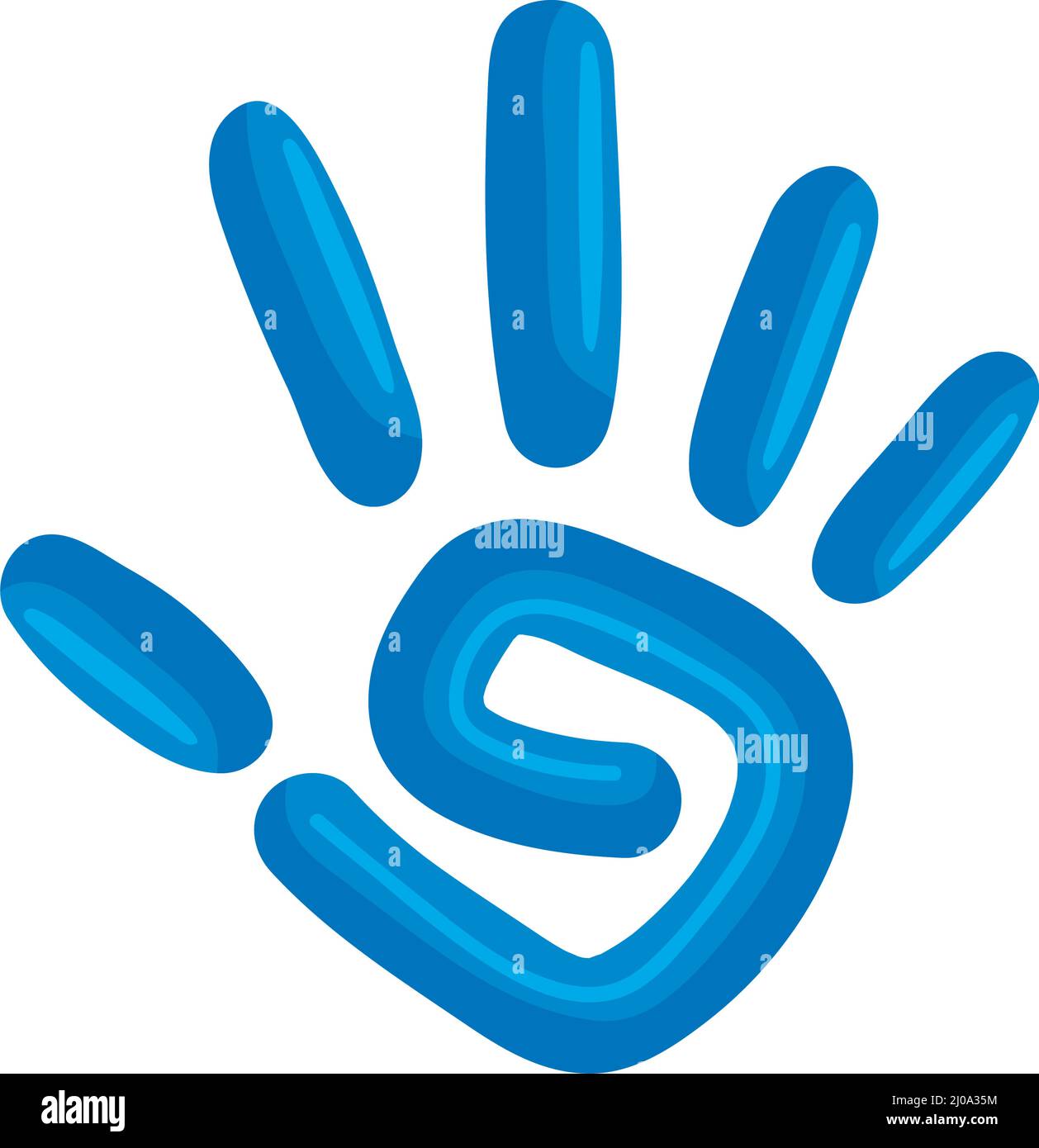 blue handprint symbol Stock Vector Image & Art - Alamy