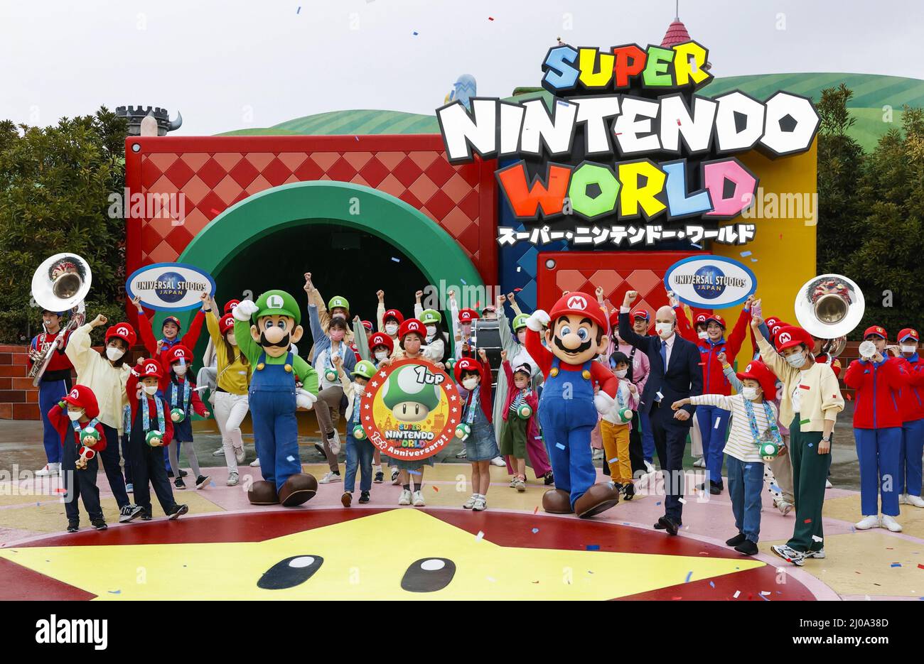 Osaka, Japan. 18th Mar, 2022. Universal Studios Japan in Osaka holds a ...