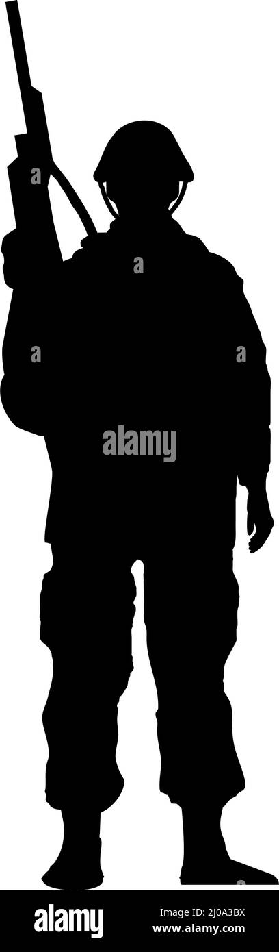 soldier with rifle silhouette Stock Vector Image & Art - Alamy