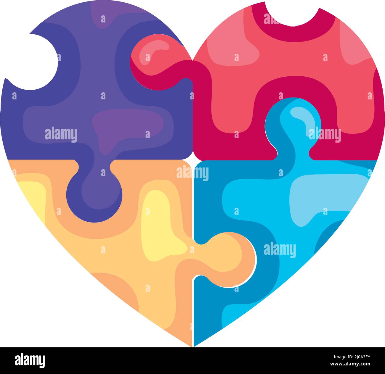 colorful heart puzzle pieces Stock Vector Image & Art - Alamy