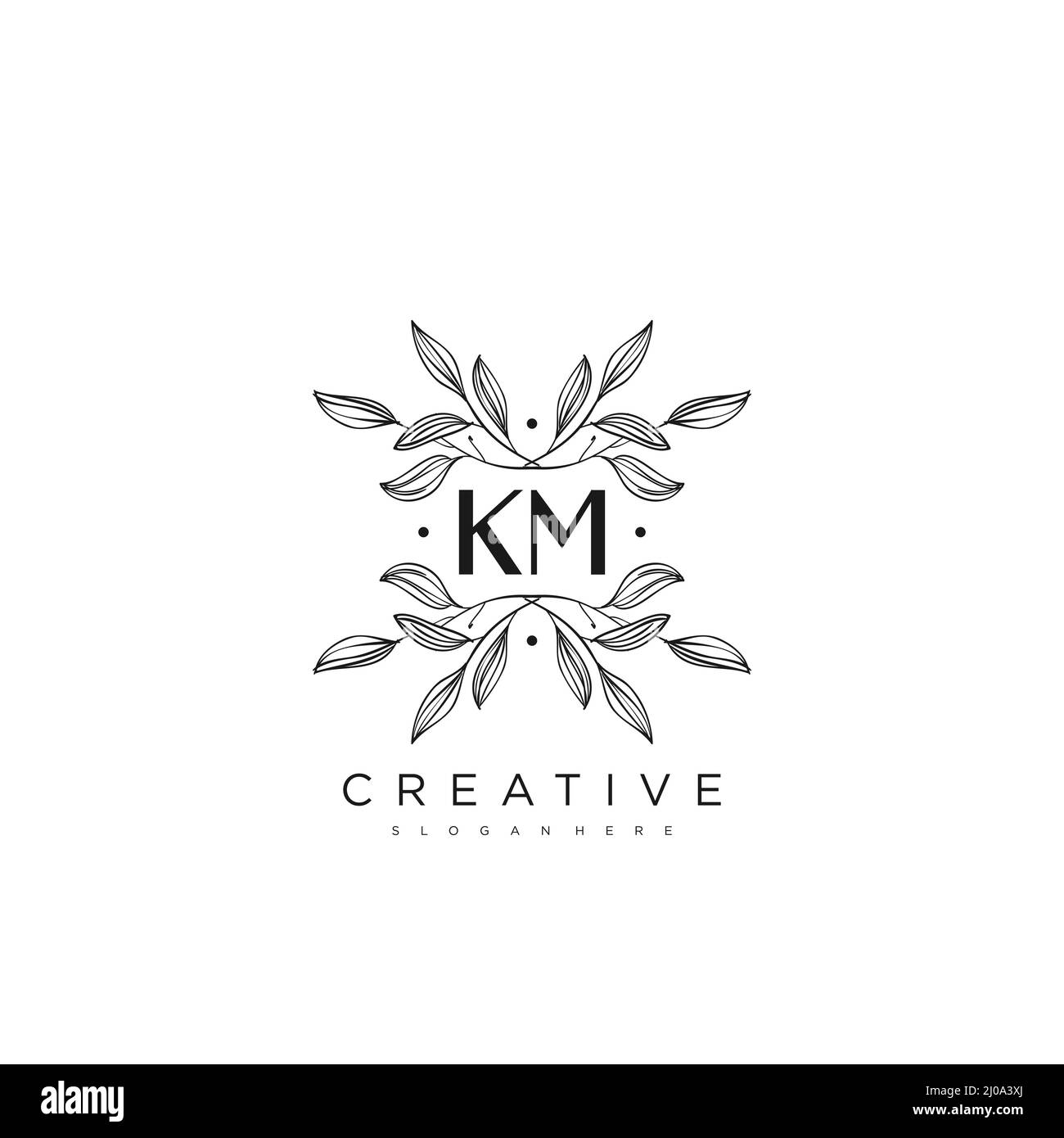 KM Initial Letter Flower Logo Template Vector premium vector Stock ...