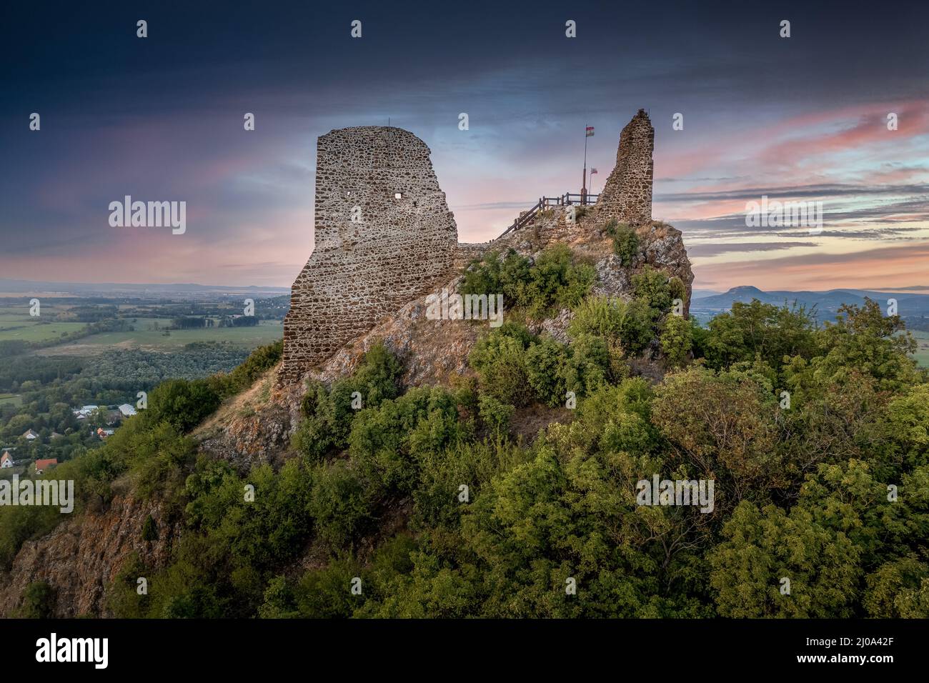 Medieval Szigliget castle near lake Balaton with newly restored palace ...