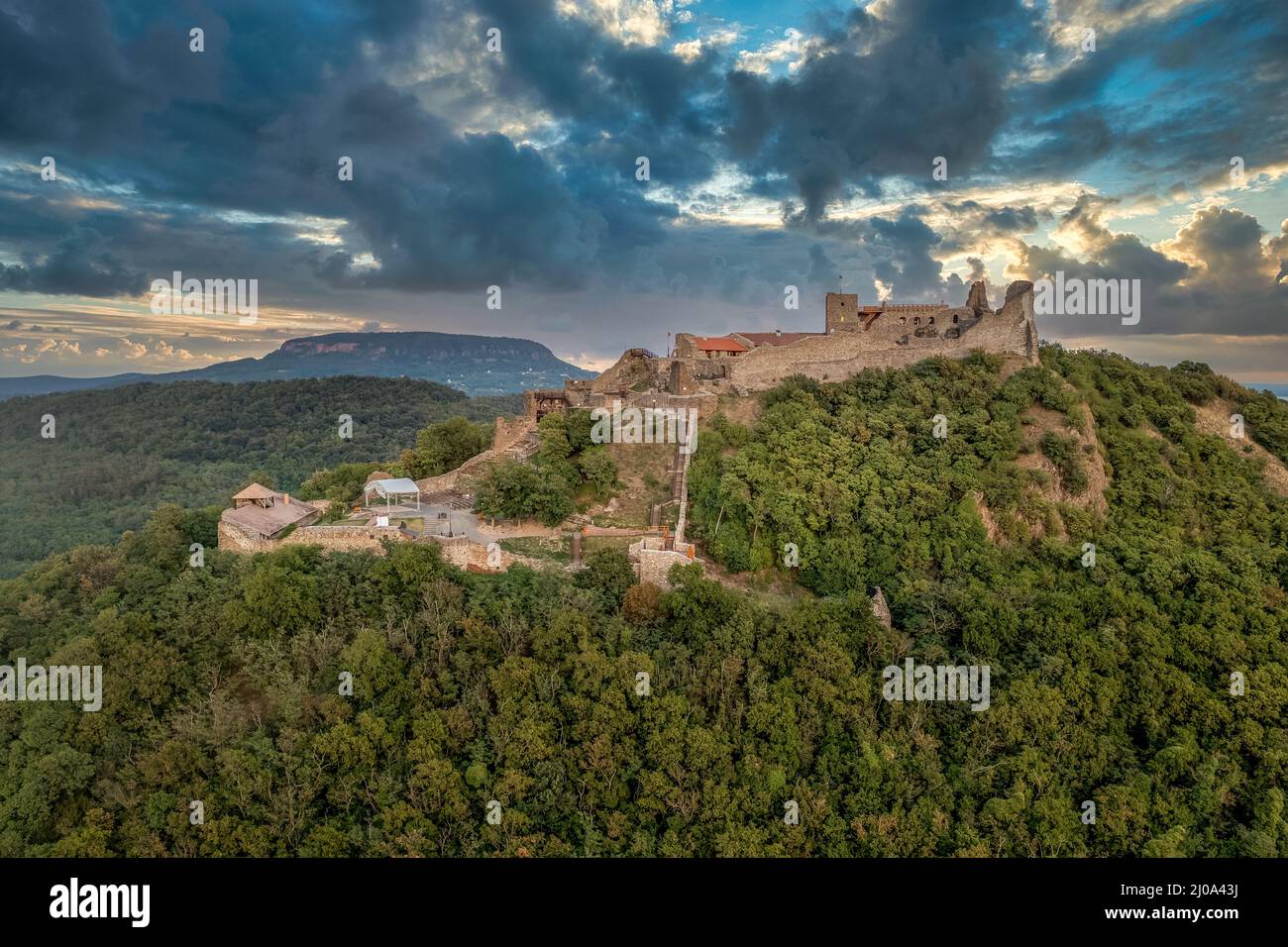 Medieval Szigliget castle near lake Balaton with newly restored palace ...