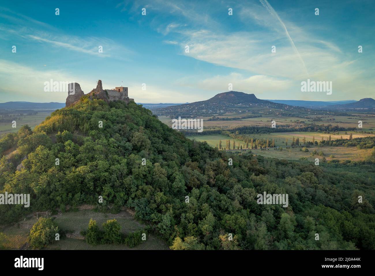 Medieval Szigliget castle near lake Balaton with newly restored palace ...