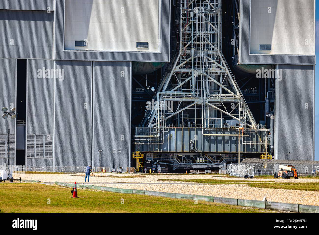 NASA's new Moon rocket at Kennedy Space Center as it is prepared for ...
