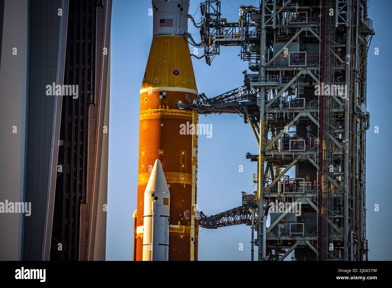 NASA's new Moon rocket at Kennedy Space Center as it is prepared for ...