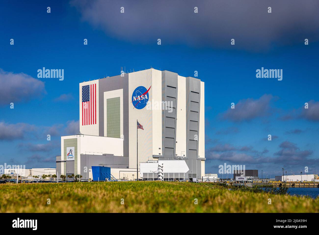 NASA's new Moon rocket at Kennedy Space Center as it is prepared for ...