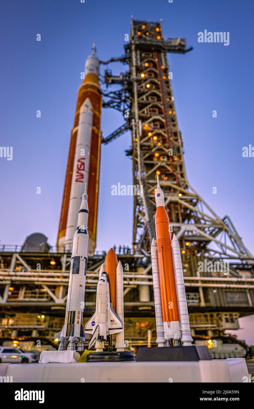 NASA's new Moon rocket at Kennedy Space Center as it is prepared for ...