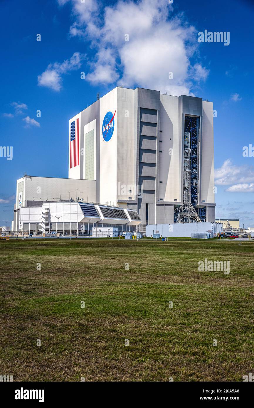 NASA's new Moon rocket at Kennedy Space Center as it is prepared for ...