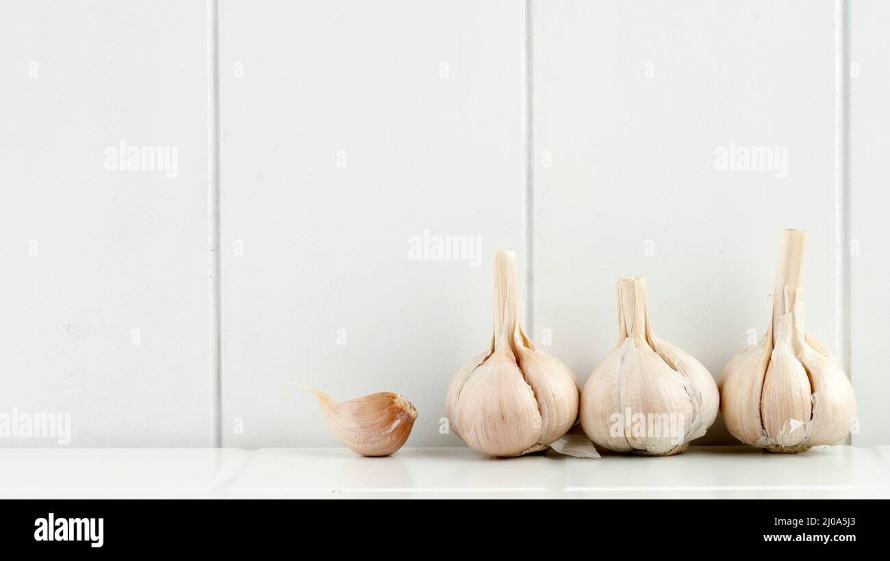 Garlic Bulb Isolated on White Background, Copy Space Stock Photo - Alamy