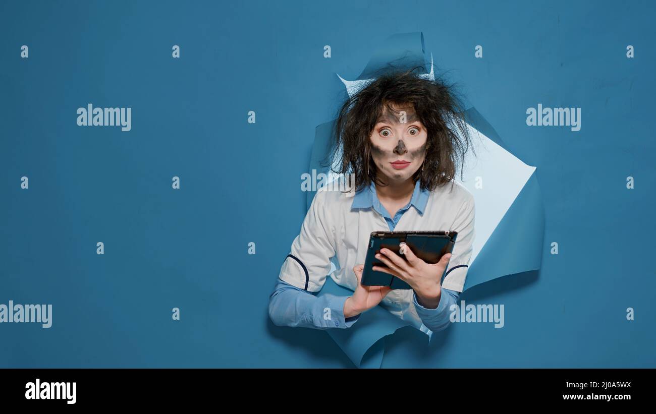Funny insane female scientist hi-res stock photography and images - Alamy