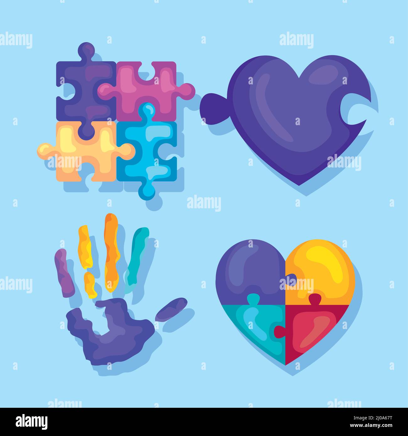 autism day four icons Stock Vector Image & Art - Alamy
