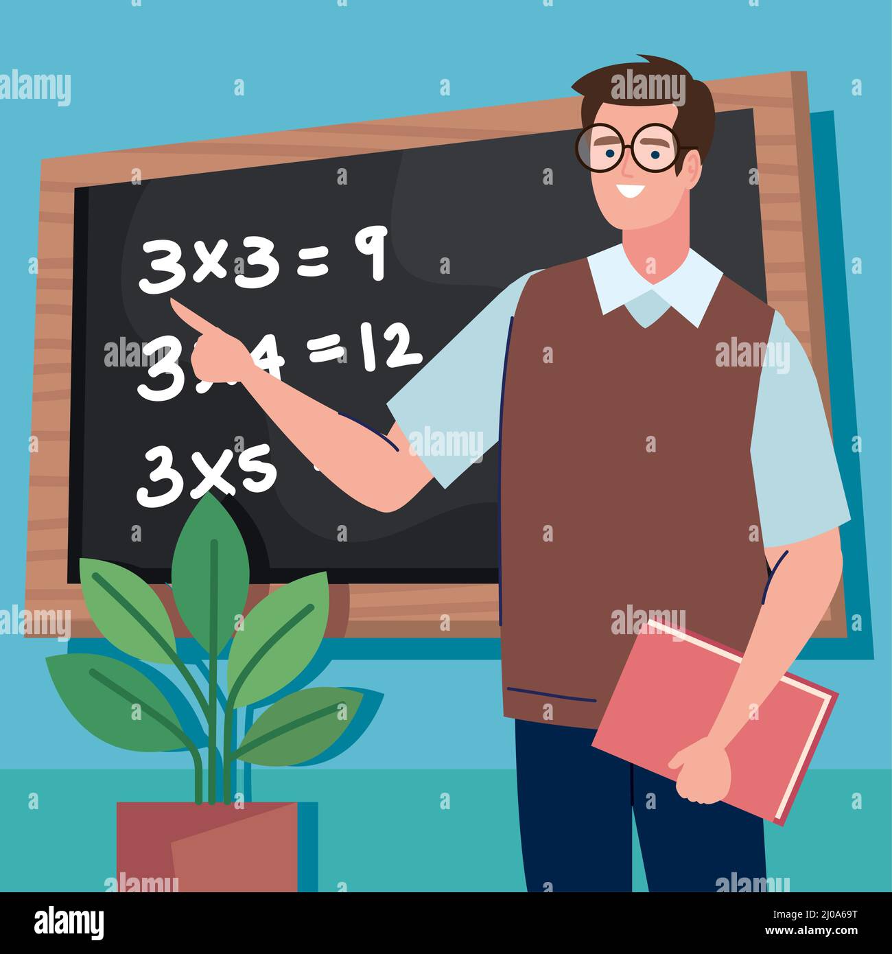 male teacher math Stock Vector Image & Art - Alamy