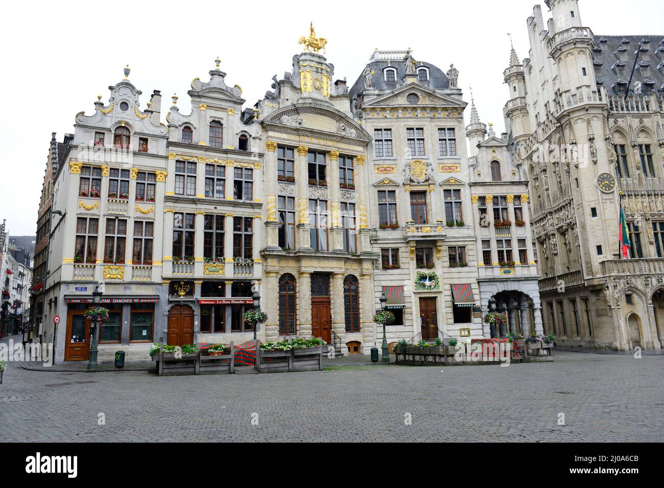 Beautiful old medieval buildings at the Grand Place ( Market square ...