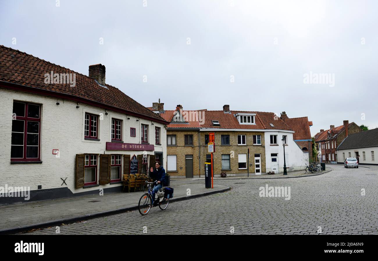 De Stoepa bar & restaurant on Oostmeers street in Bruges, Belgium Stock ...