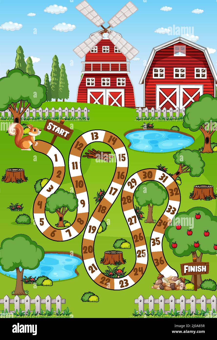 A farm boardgame template illustration Stock Vector Image & Art - Alamy