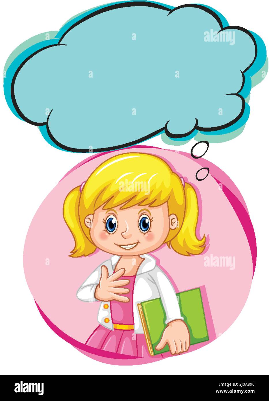 A girl thinking with callouts illustration Stock Vector Image & Art - Alamy
