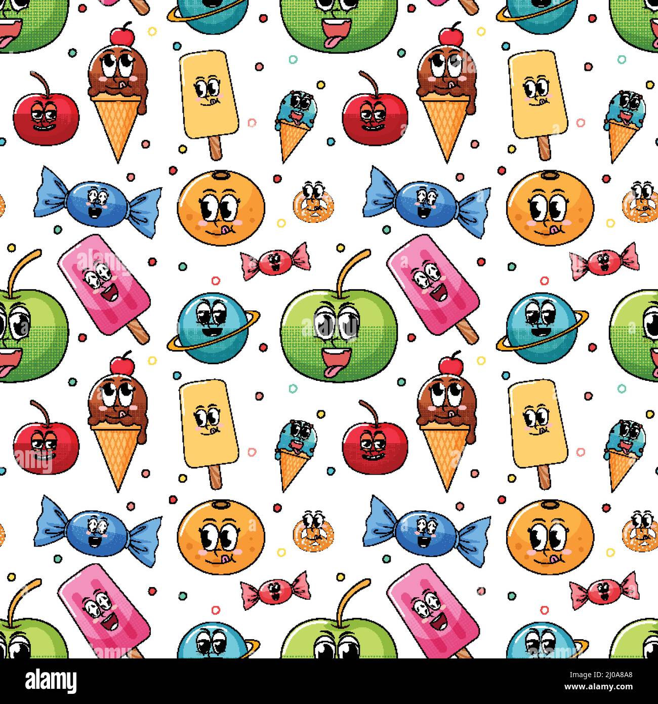 Seamless pattern cartoon on white background illustration Stock Vector ...