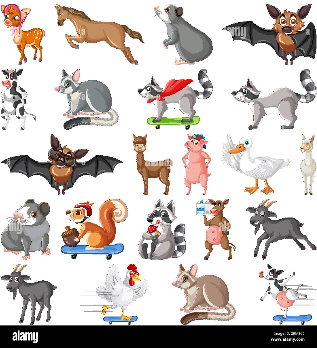 Set of different kids of animals illustration Stock Vector Image & Art ...