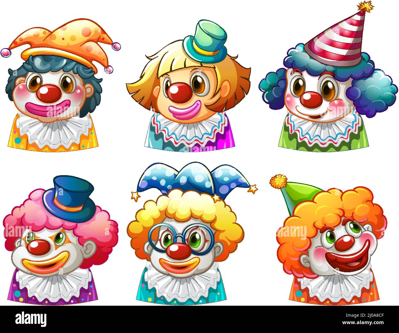 Set of clown facial expression illustration Stock Vector Image & Art ...