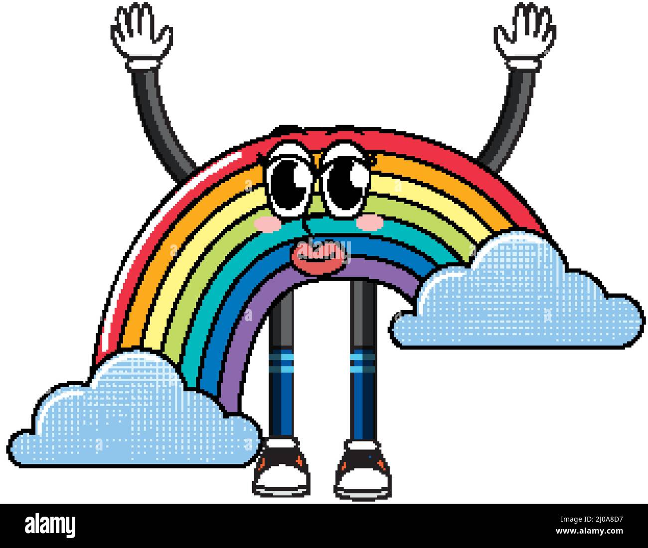 Rainbow cartoon character on white background illustration Stock Vector ...