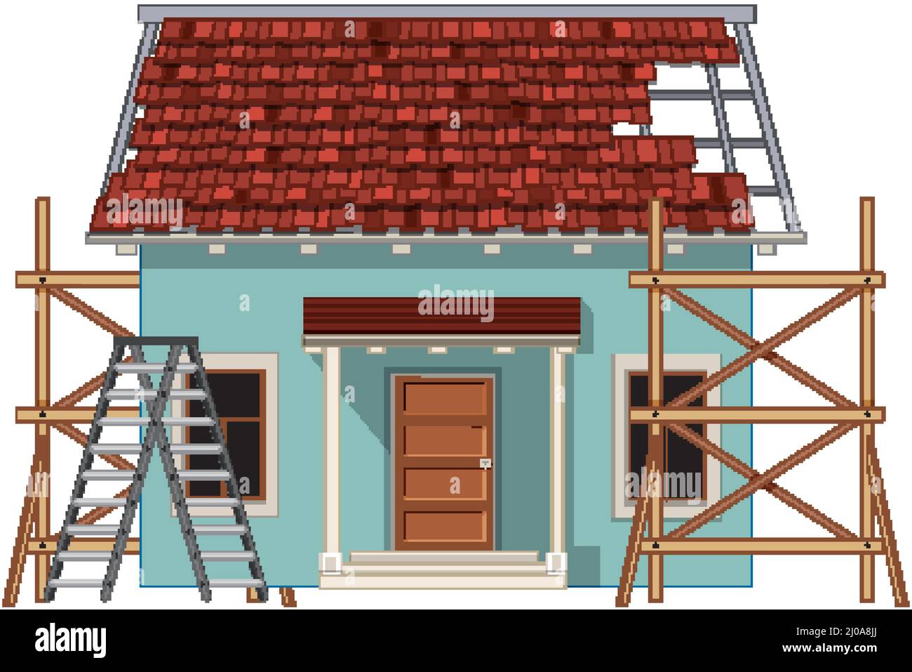 House construction site concept illustration Stock Vector Image & Art ...