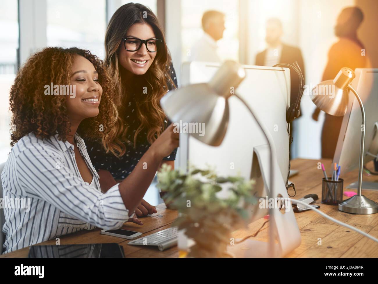 Reaching their goals more quickly and efficiently. Shot of two ...